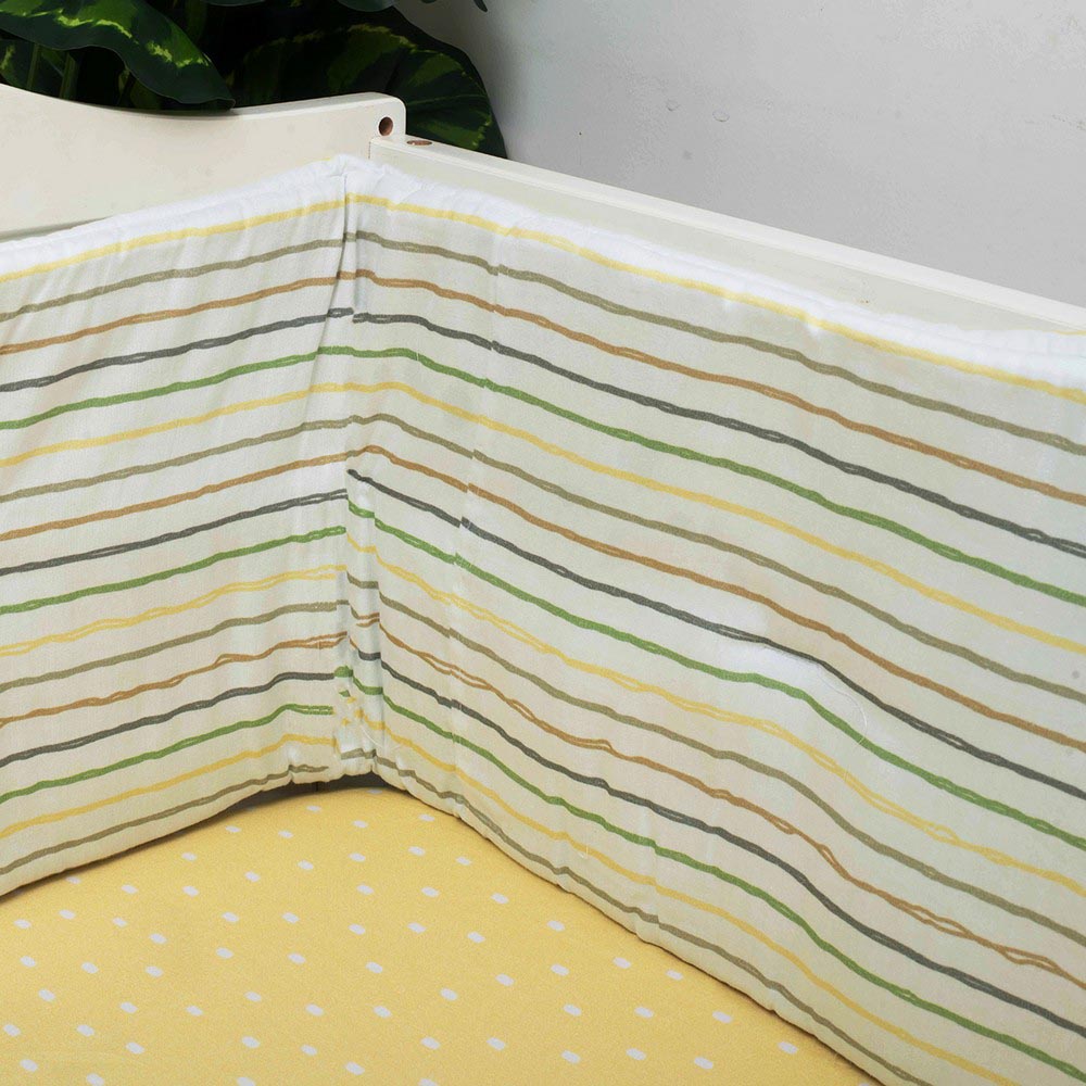 Yellow Lines Organic Cotton Cot Bumper – Greenbell
